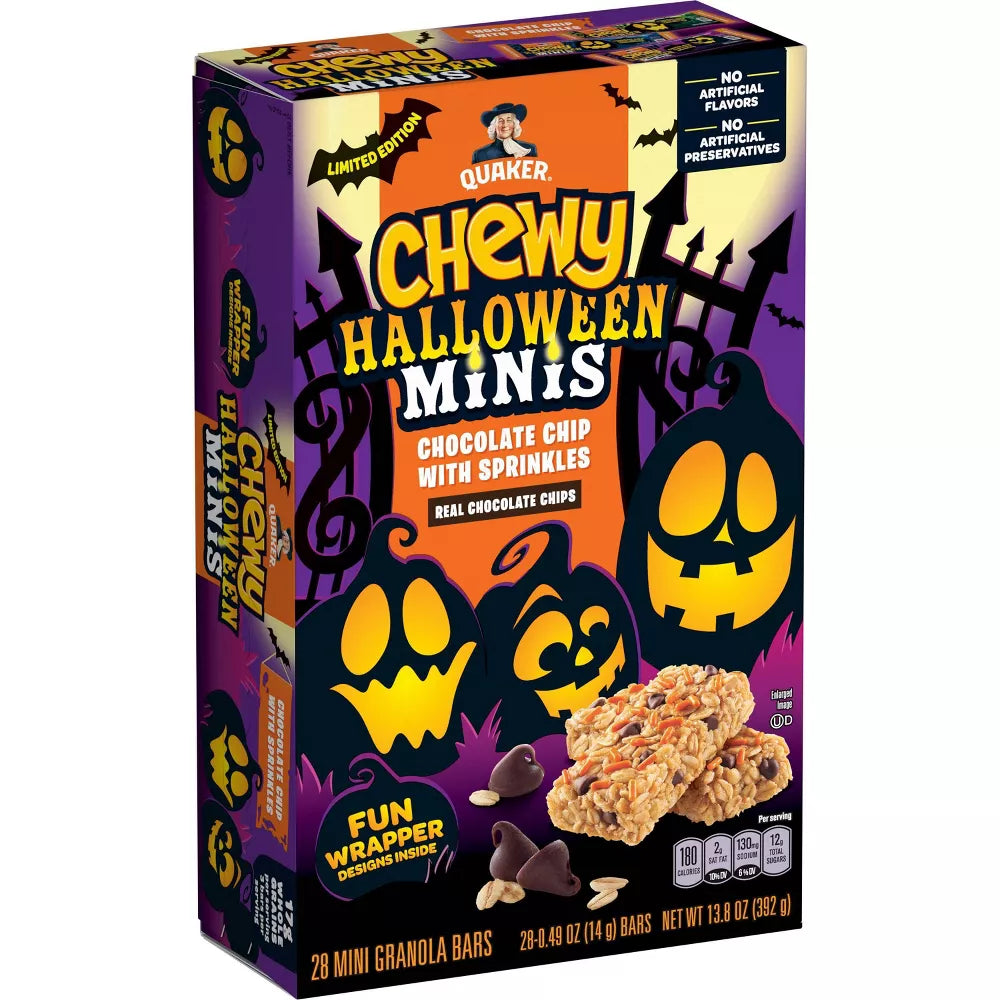 Halloween Chewy Chocolate Chip Mini's 28ct - Quaker – Pekabo