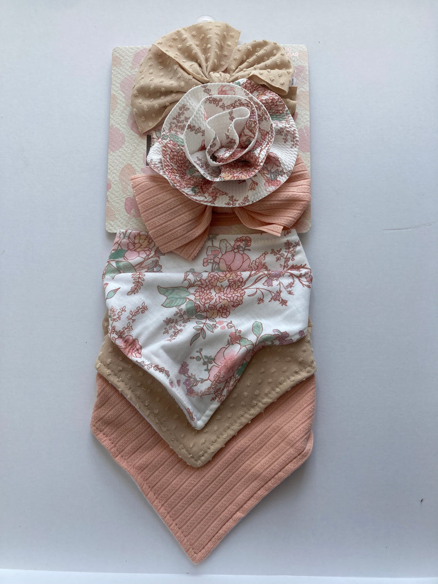 3 diademas + 3 bandanas rosa palo – Pekabo