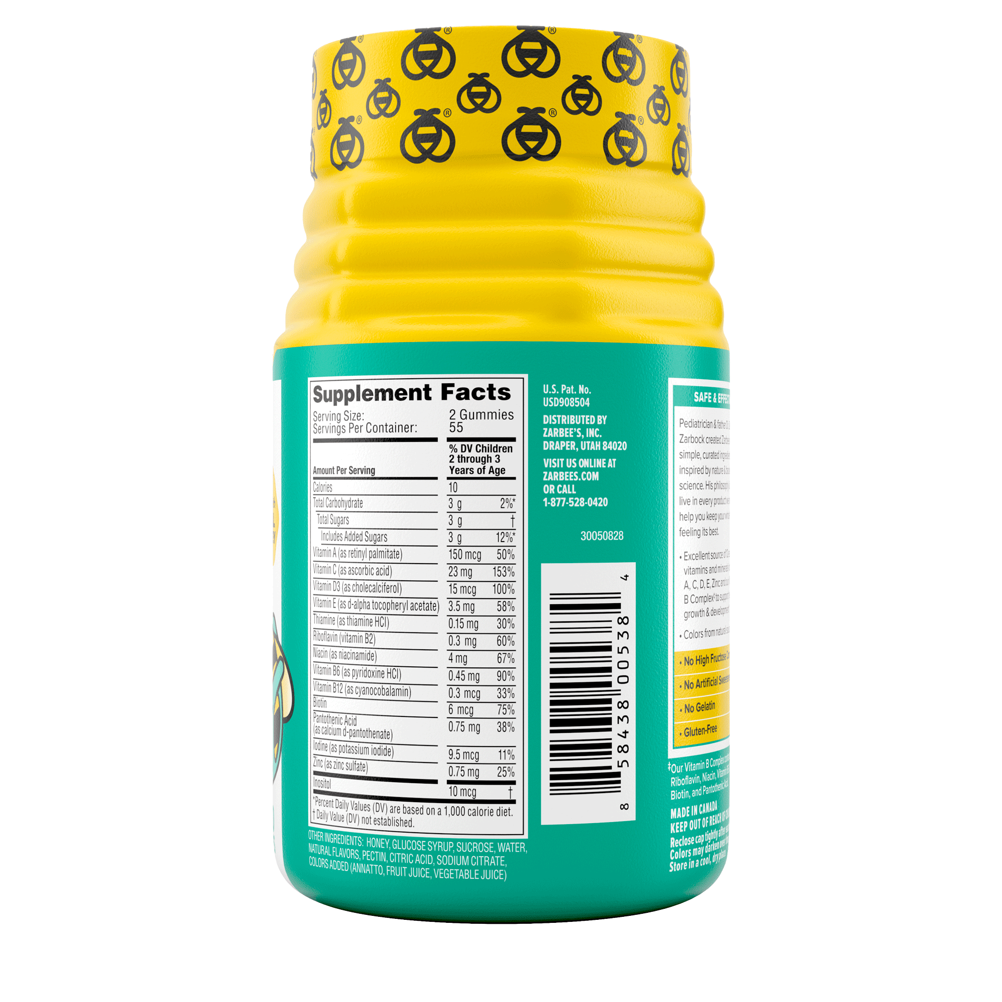Zarbee's Gomitas masticables multivitamínicas - Sabor a frutas natural ...